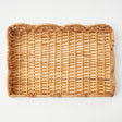 Small Scalloped Rattan Tray