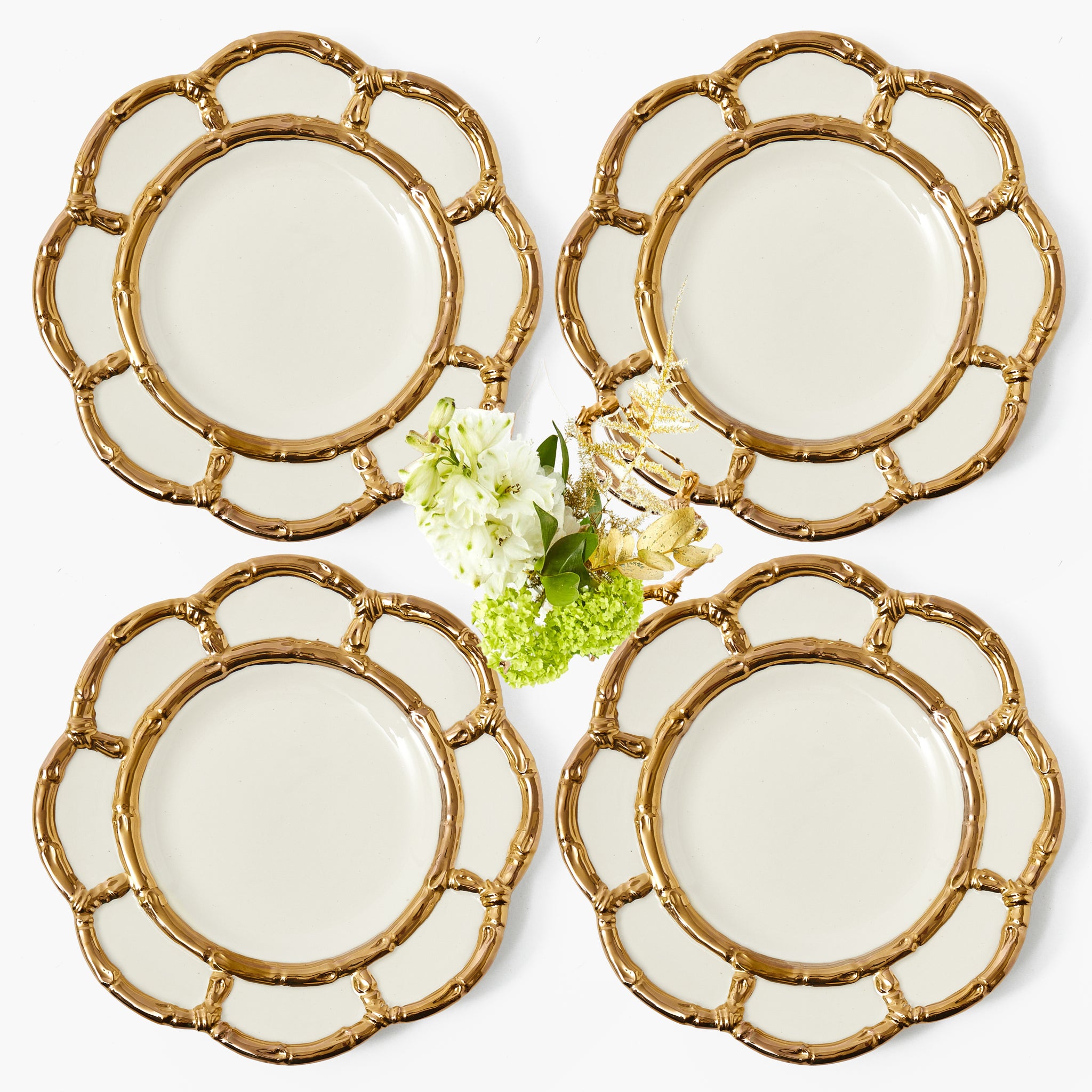Gold Petal Bamboo Starter Plates (Set of 4)