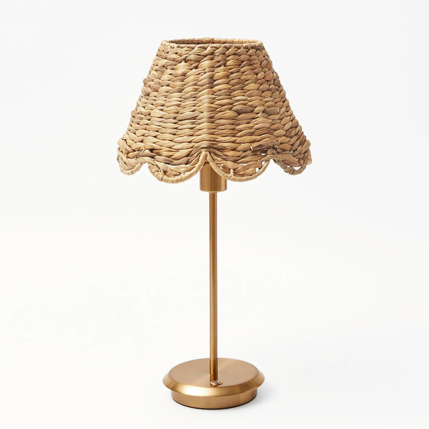 Tall Rechargeable Lamp with Natural Seagrass Shade