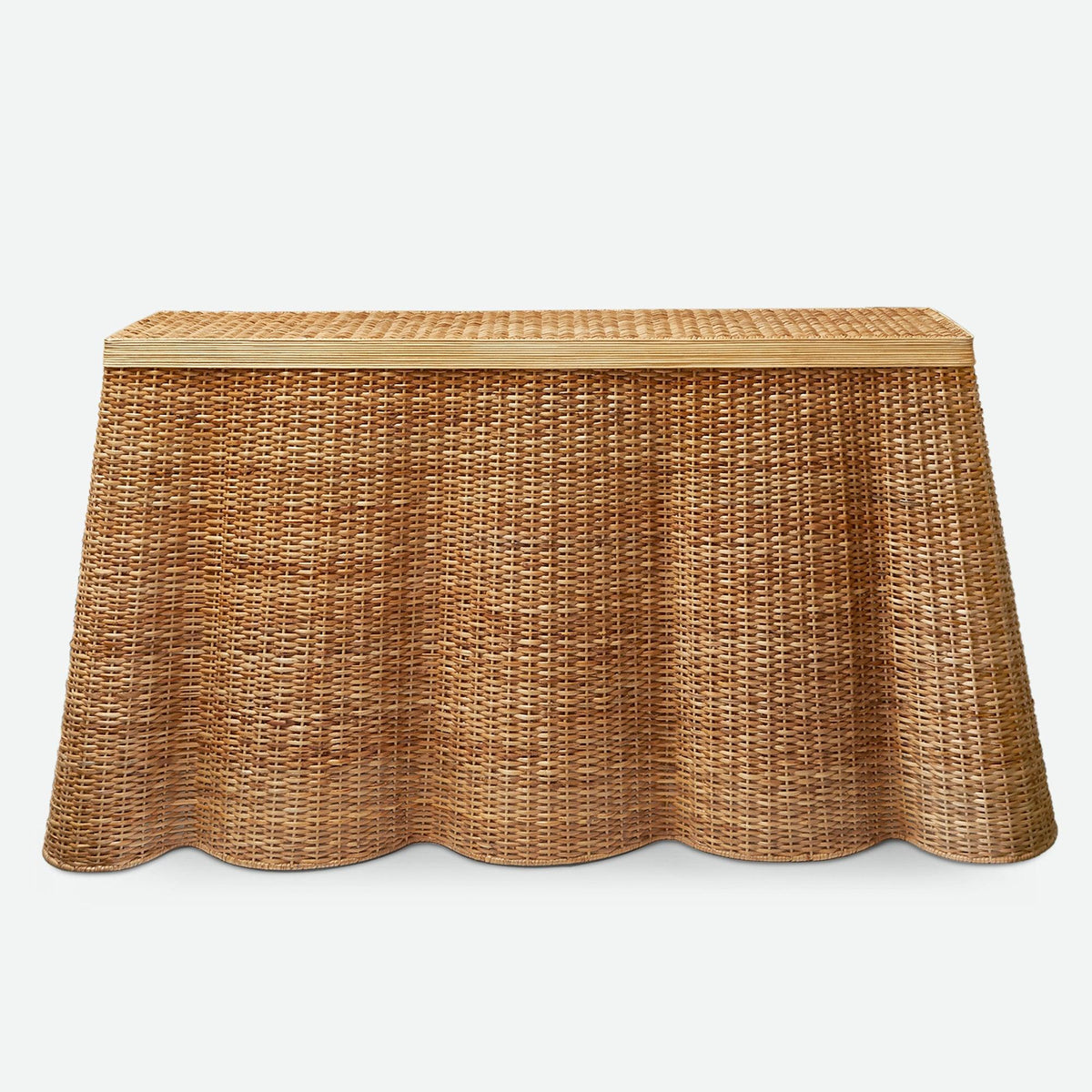 Vivienne Rattan Scalloped Console Table