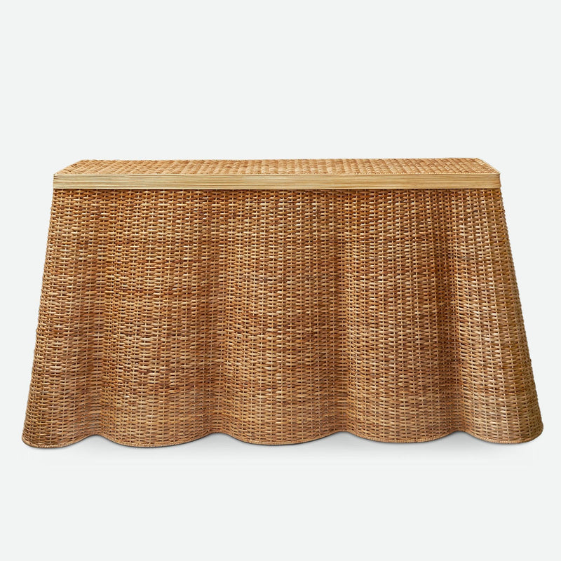 Vivienne Rattan Scalloped Console Table