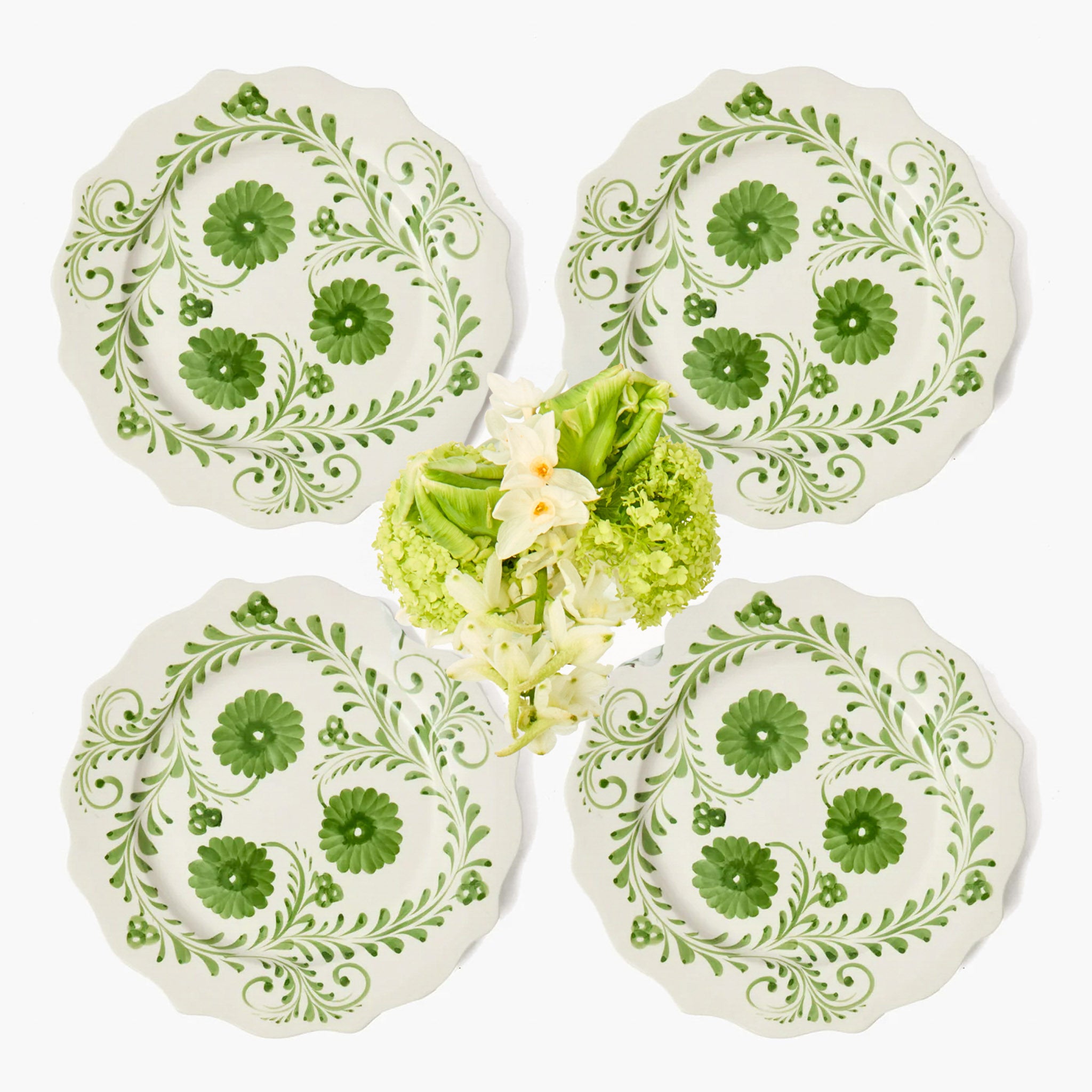 Evergreen Flowers Dinner Plates (Set of 4)