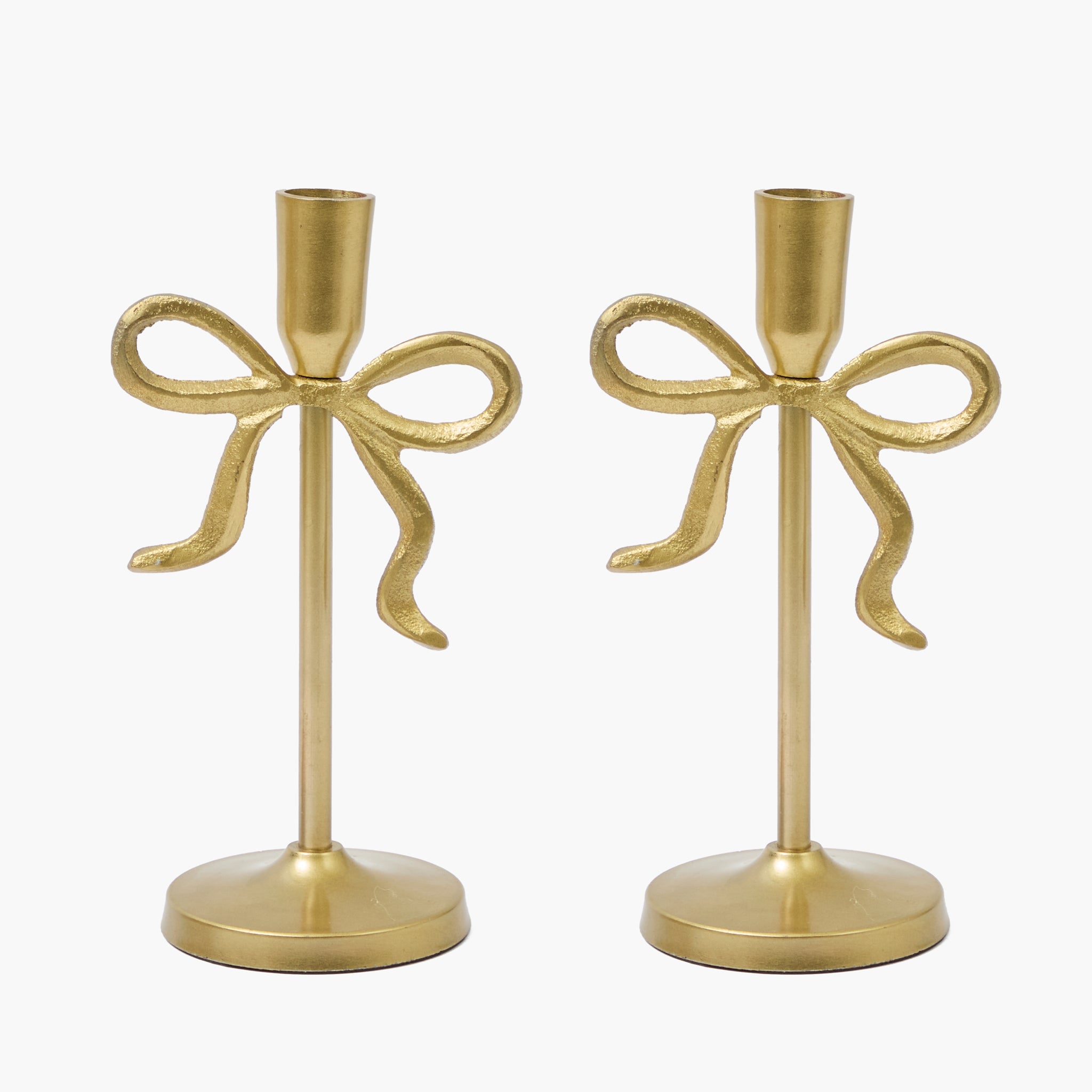 Gold Bow Candle Holder (Pair)